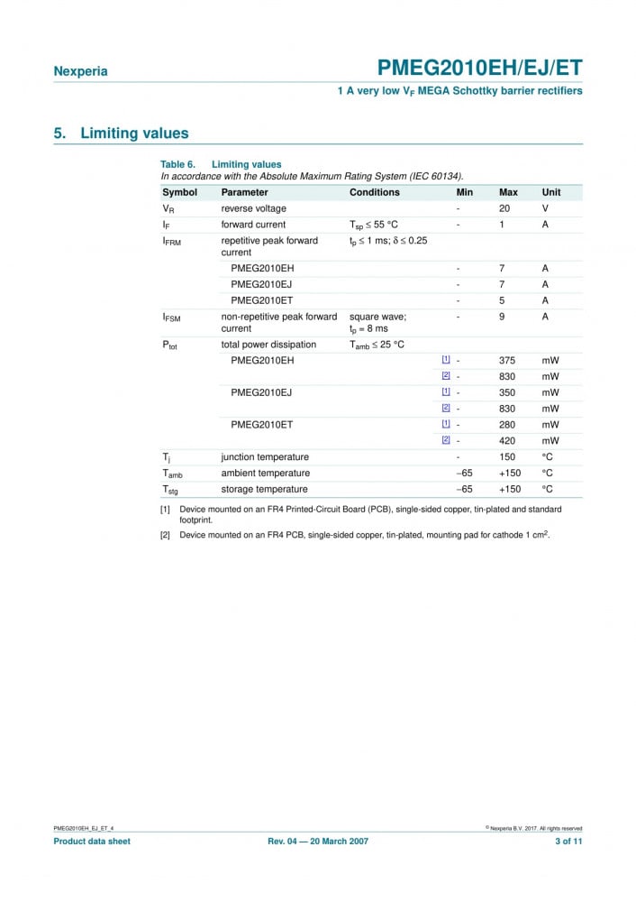 PMEG2010EJ datasheet page 3