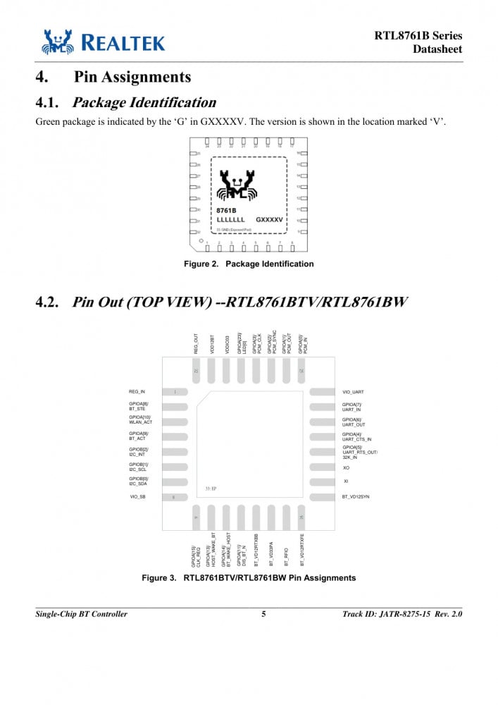 RTL8761B datasheet page 10
