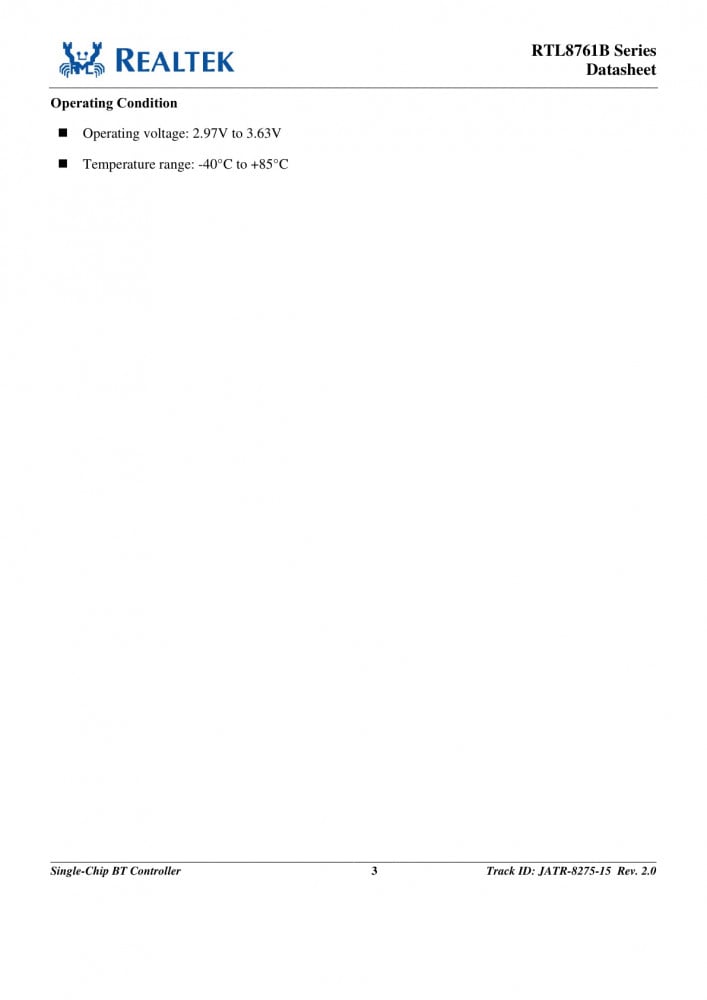 RTL8761B datasheet page 8