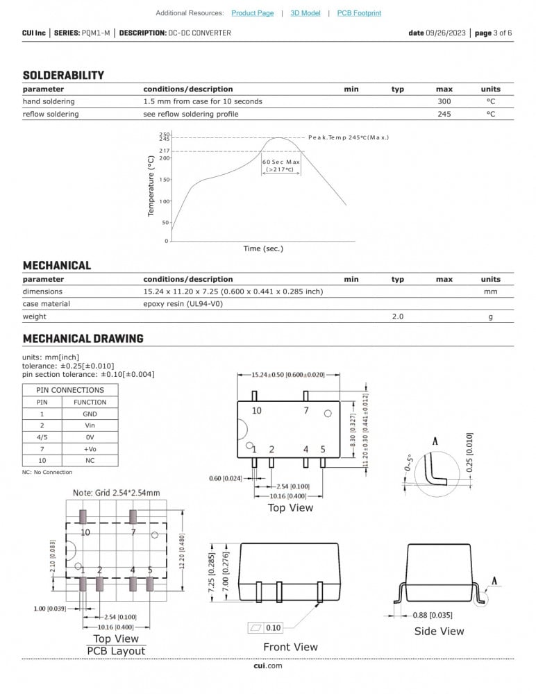PQM1-M datasheet page 3