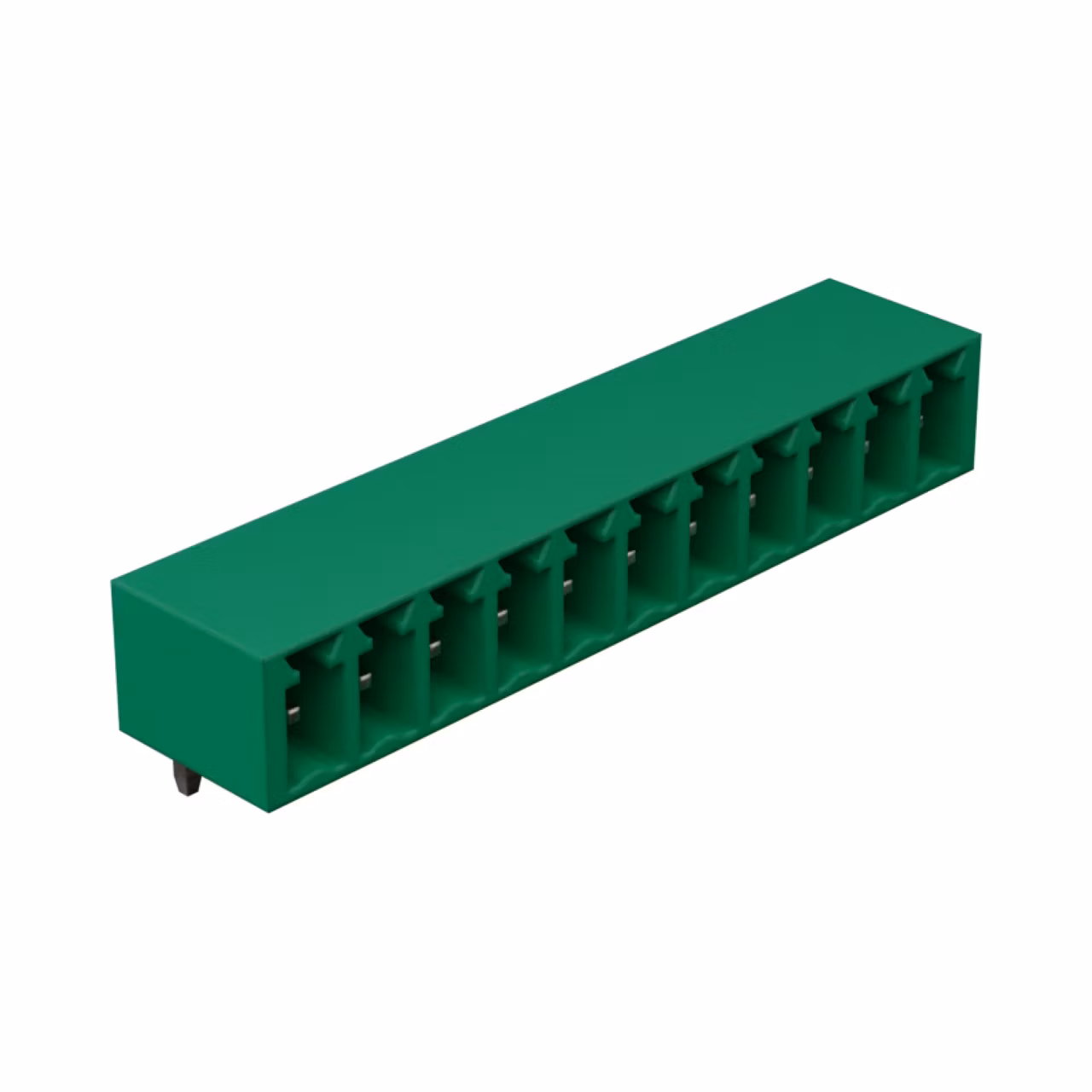 3.81mm Pitch Eurostyle Right-Angle PCB Header, Green Housing, 11 Circuits for sale