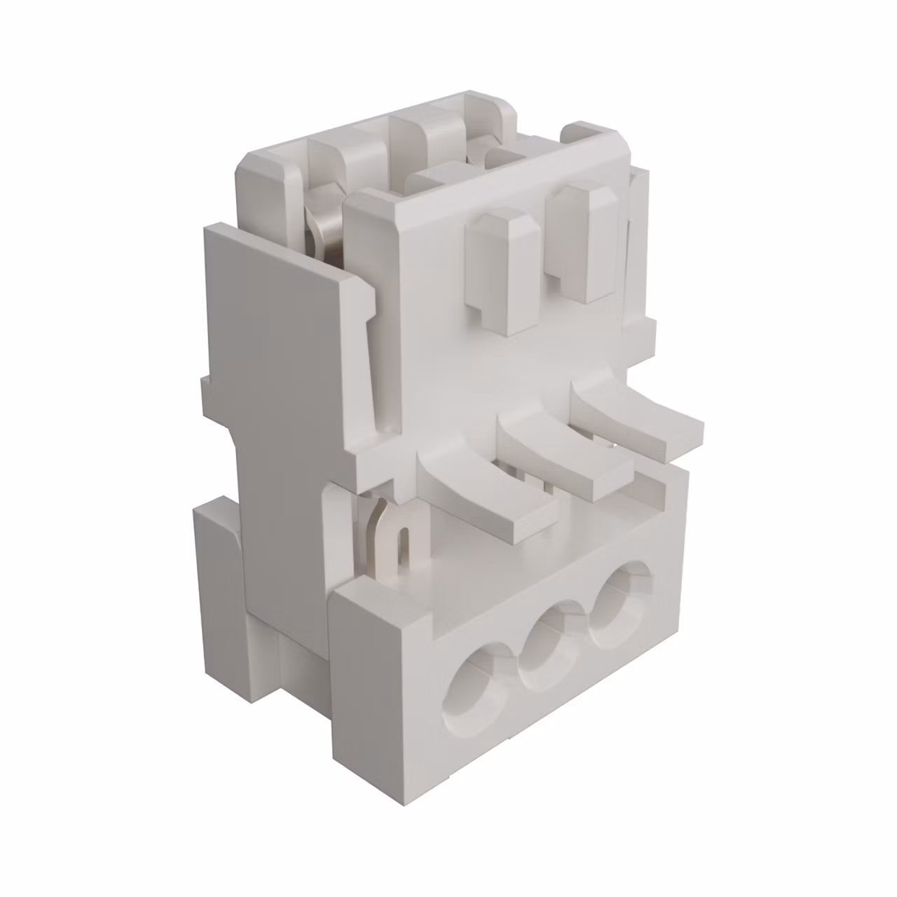 Appli-Mate RAST 2.5 IDT Housing, 2.50mm Pitch, with Side Latches, Female, 5 Circuits, Position Keys A & F Removed, Polarizing Rib Between 1/2