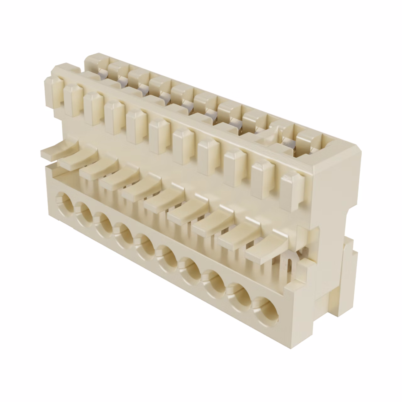 Appli-Mate RAST 2.5 Connector, 2.50mm Pitch, Female, 10 Circuits, Polarizing Rib Between 8/9, 1 Closed and 1 Open Endwall, Tin Plating for sale