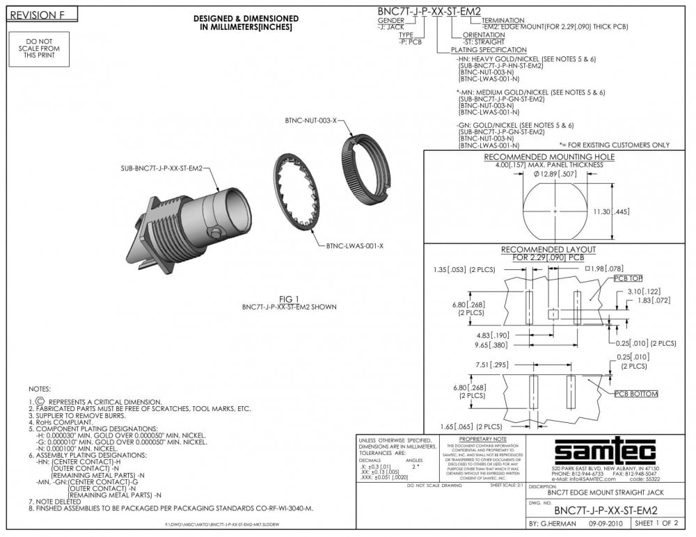 Samtec BNC7T-J-P-GN-ST-EM2 drawing page 1