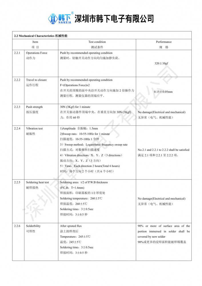 HX TS2306A 320gf specification page 4