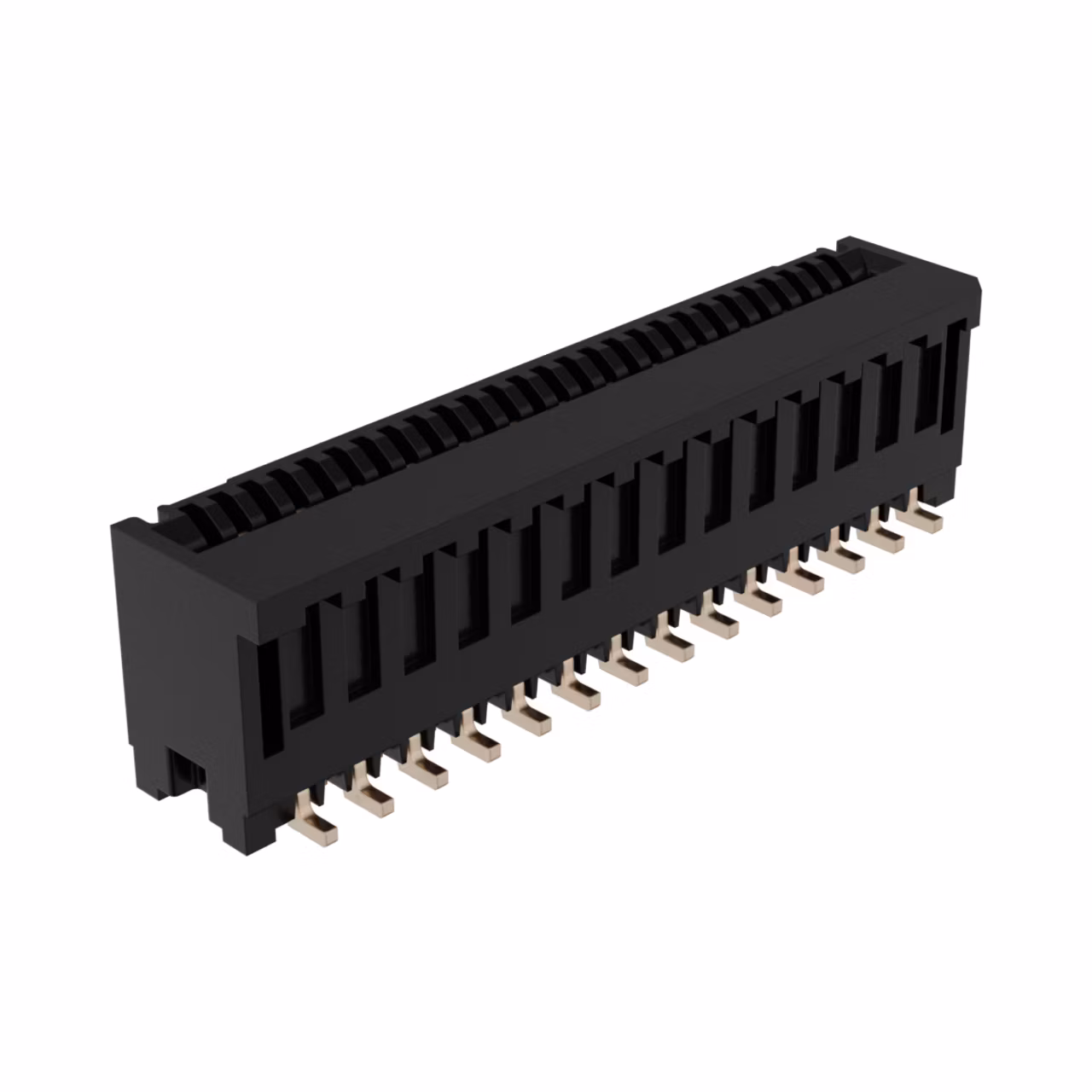 Easy-On FFC/FPC Connector, 0.50mm Pitch, Surface Mount, Vertical, Non-ZIF, Reverse Footprint, Tin Bismuth Plating, Long Terminal Type, Black, 27 Circuits for sale