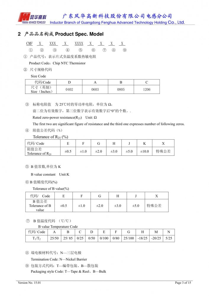 FH CMF NTC thermistor datasheet page 4