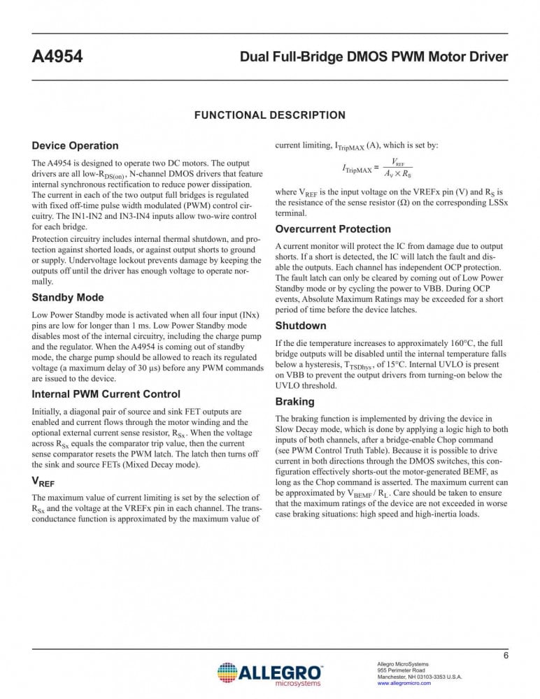 A4954 datasheet page 6