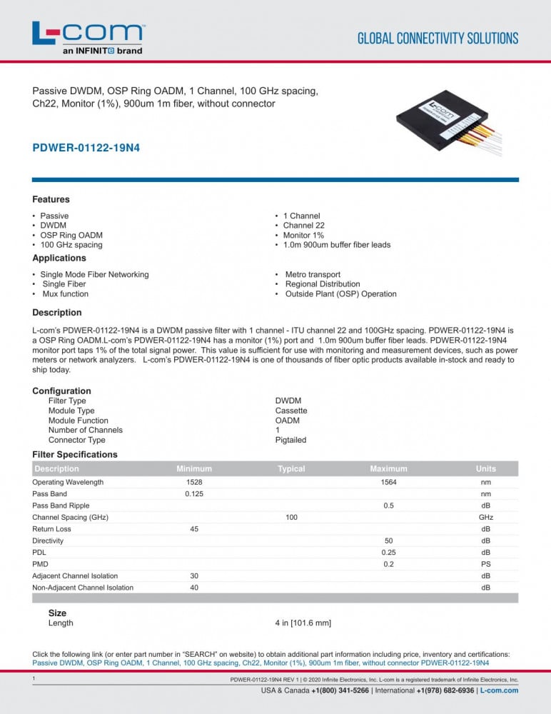 PDWER-01122-19N4 technical document page 1