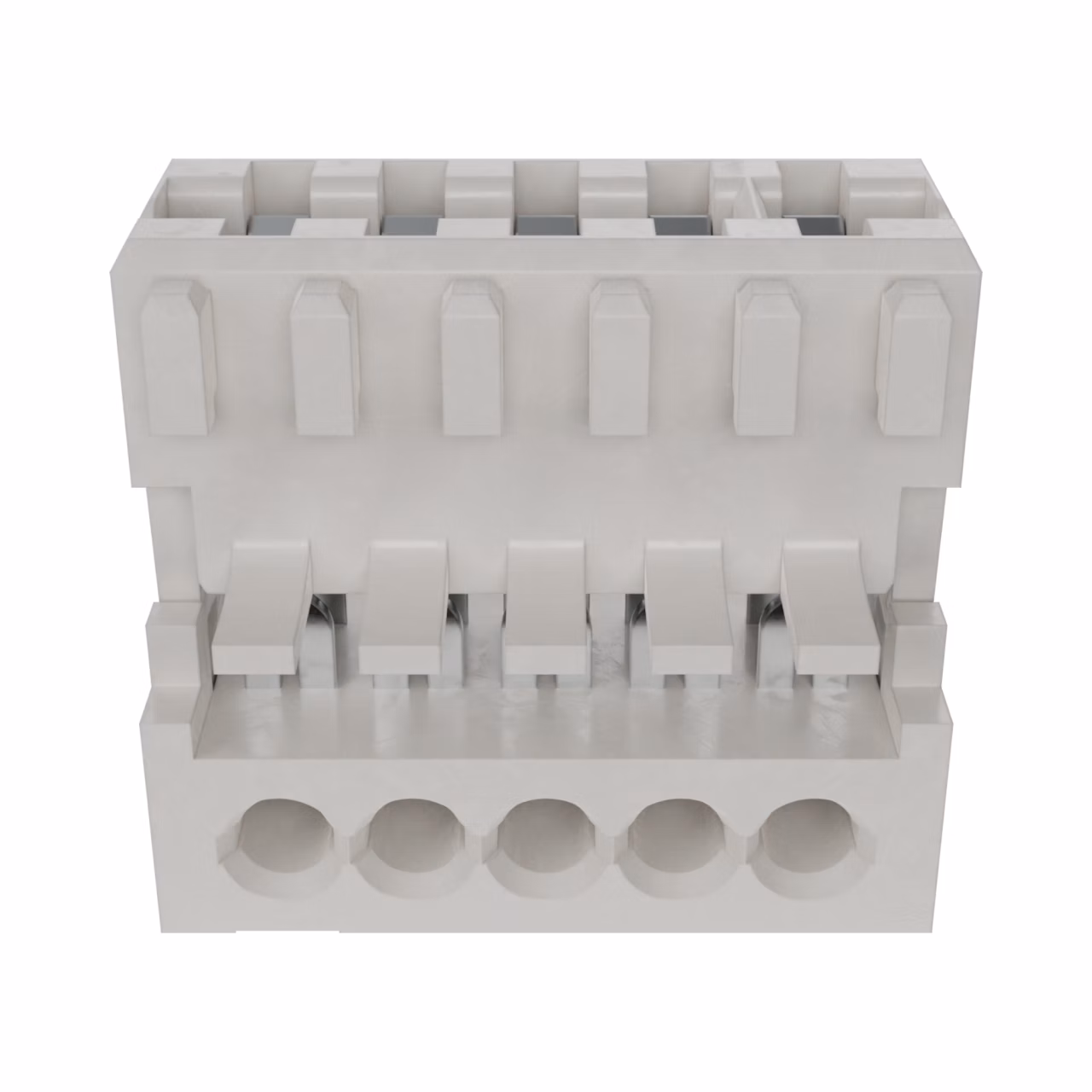 Appli-Mate RAST 2.5 IDT Housing, 2.50mm Pitch, Female, 5 Circuits, All Position Keys, Slotted Endwalls, Polarizing Rib Between 4/5 for sale