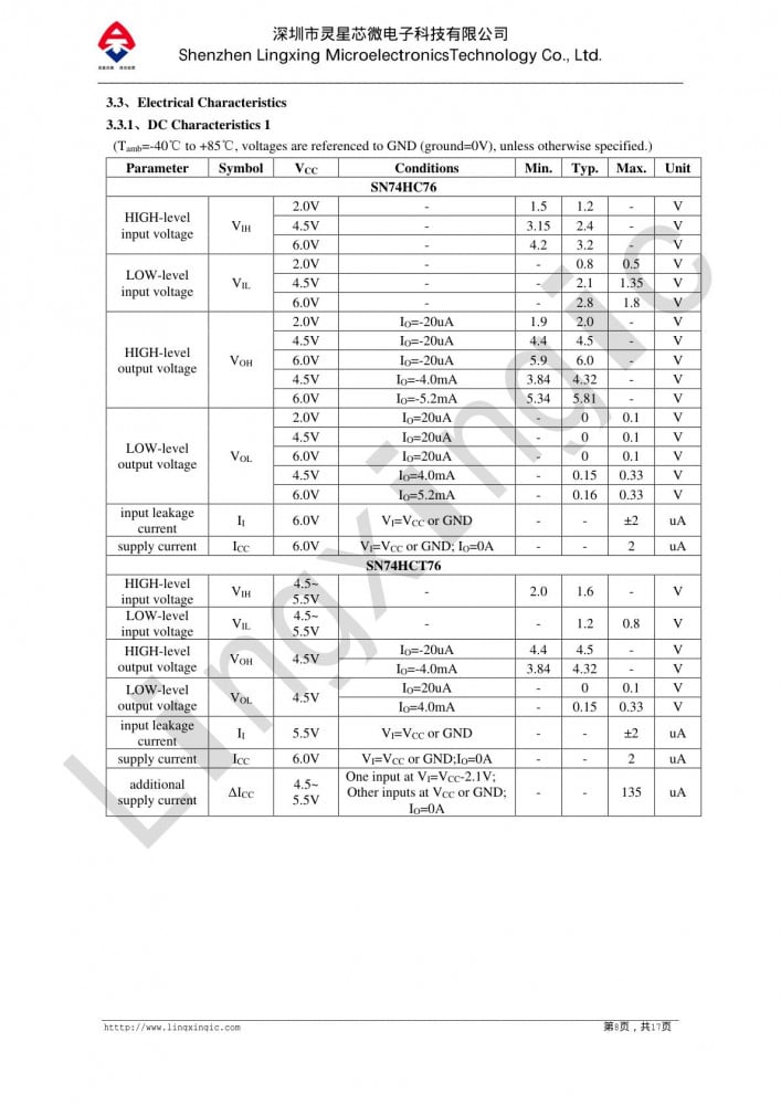 SN74HC76N(LX) datasheet page 8