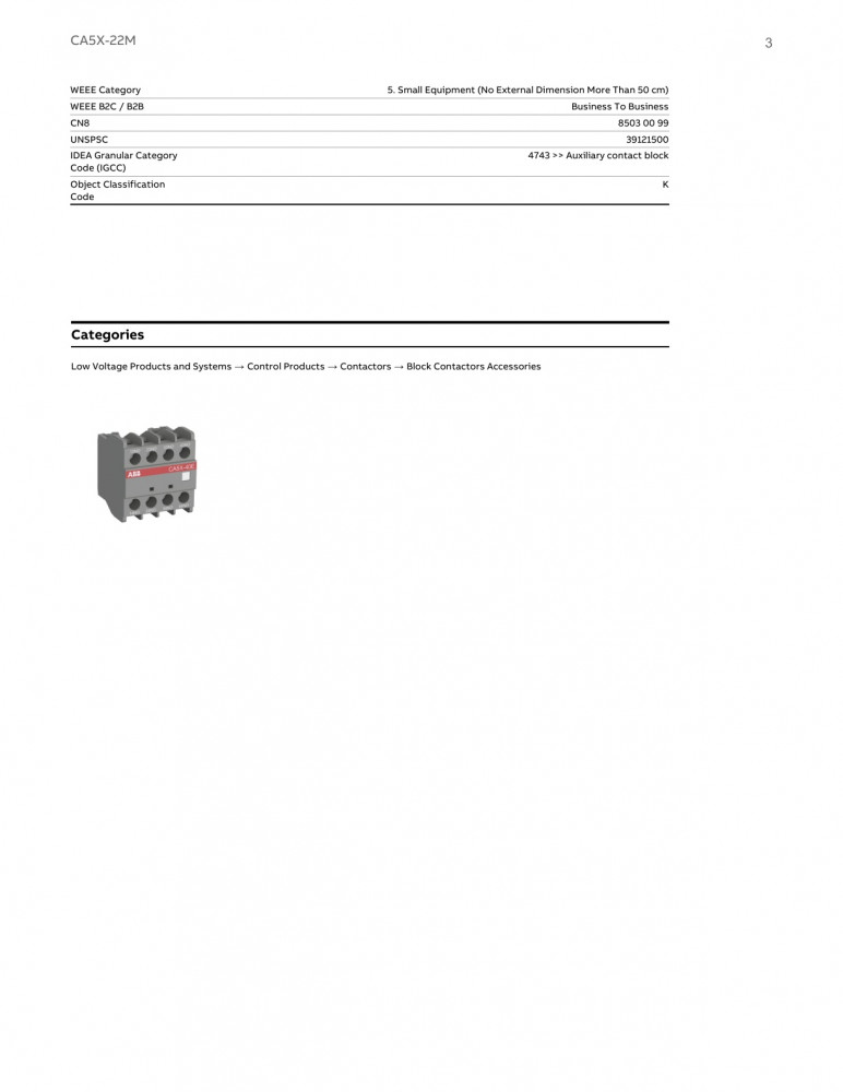 ABB CA5X-22M technical document page 3