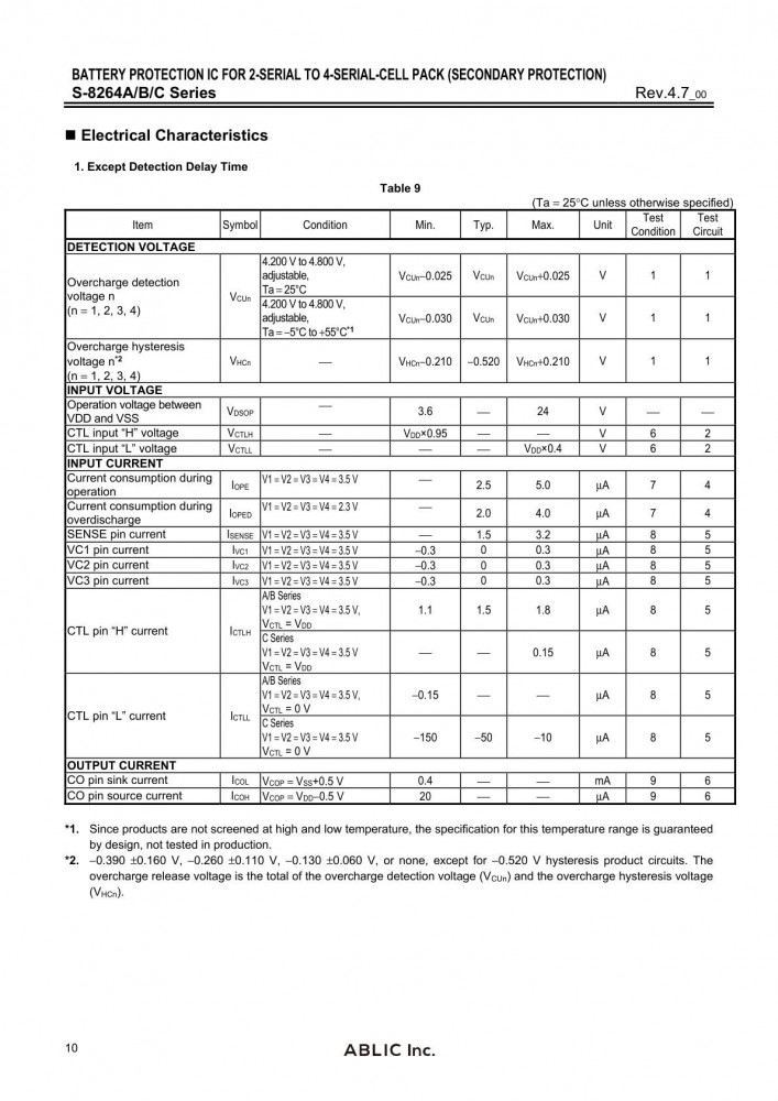 S-8264A/B/C datasheet page 10