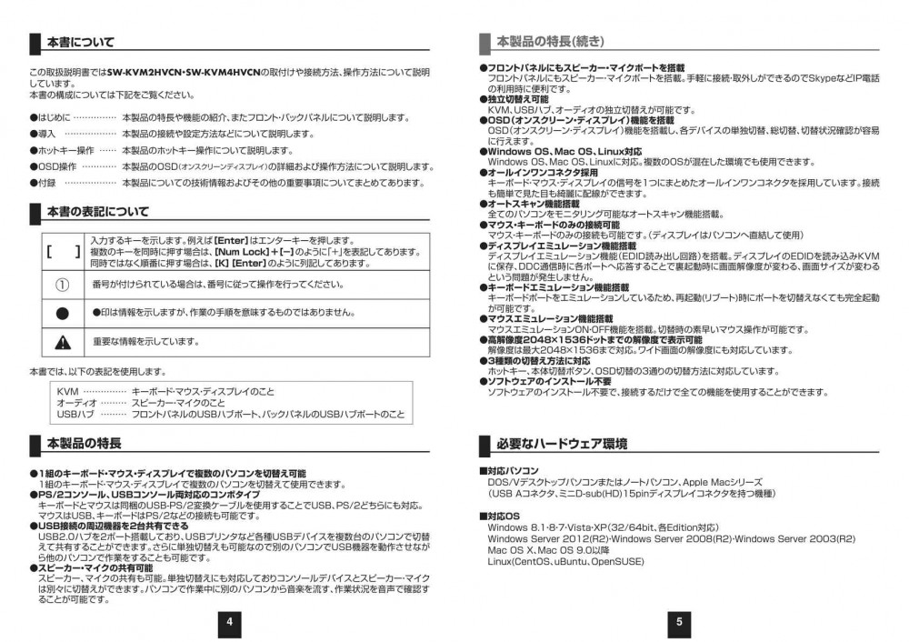 SW-KVM4HVCN manual page 3
