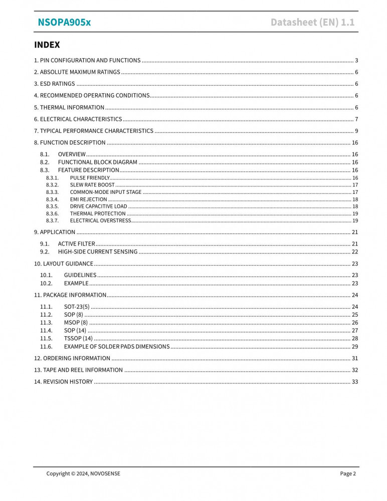 NSOPA9052-DSPR datasheet page 2