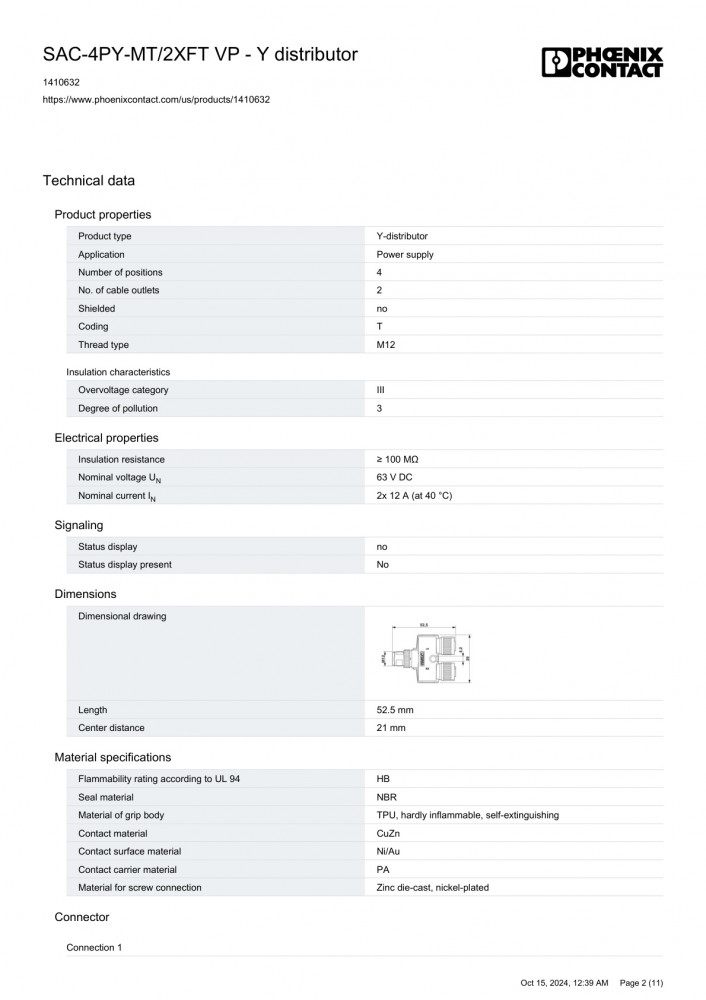 Phoenix Contact 1410632 technical document page 2