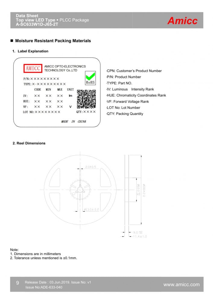 A-SC633W1D-J65-2T datasheet page 9
