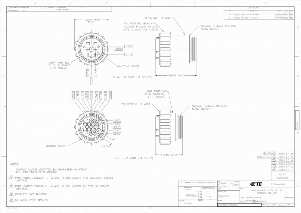 TE Connectivity 206037-1 product drawing preview