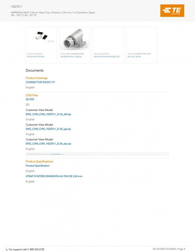 TE Connectivity 142270-1 document page 4