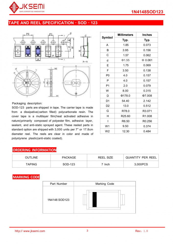 JKSEMI 1N4148SOD-123 datasheet page 3
