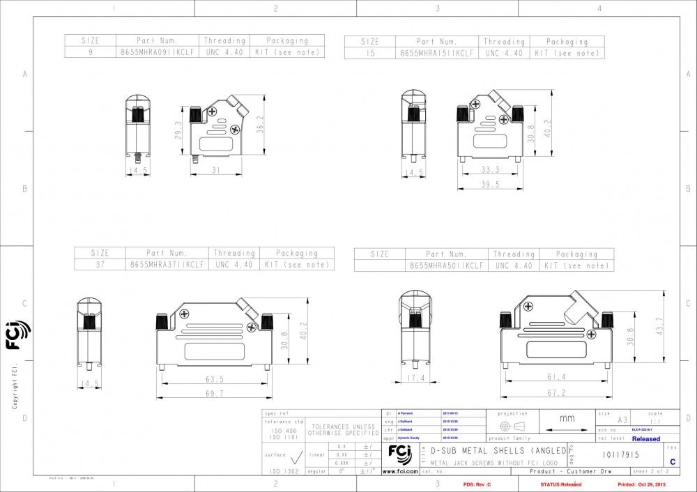 Amphenol 8655MHRA0911KCLF product drawing page 2