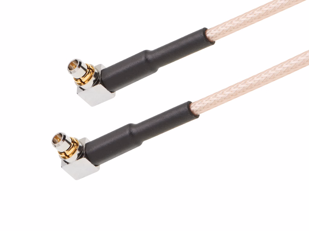 MMCX PoC Right-Angle Plug to MMCX PoC Right-Angle Plug on RG-178 Cable, 150.00mm Length, 50 Ohms for sale