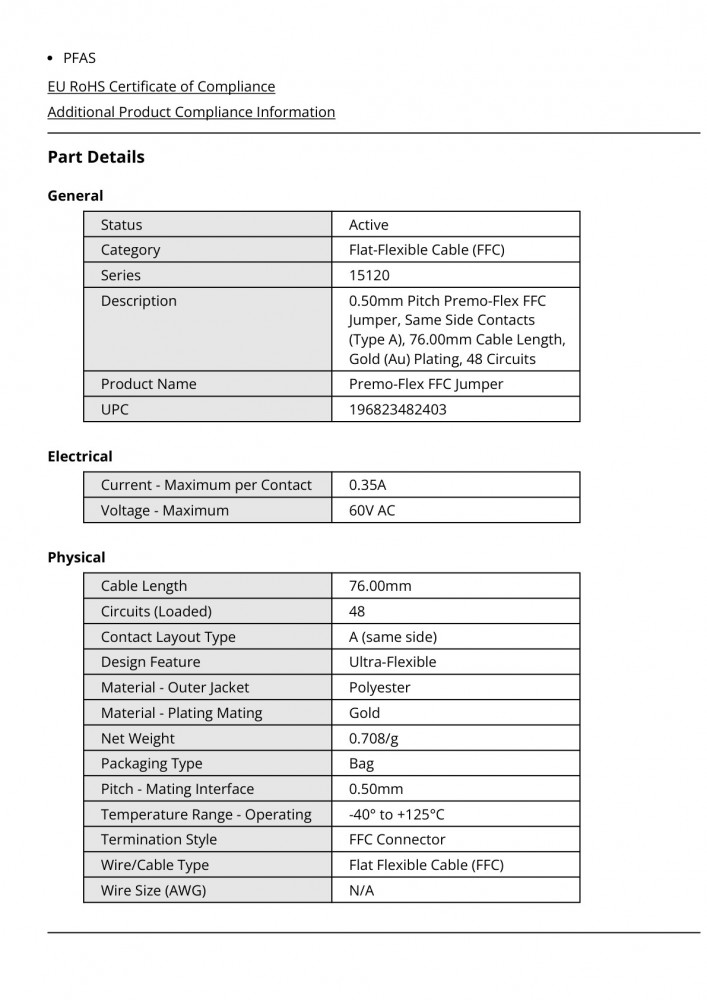 Technical document image 2 for MOLEX 151200517