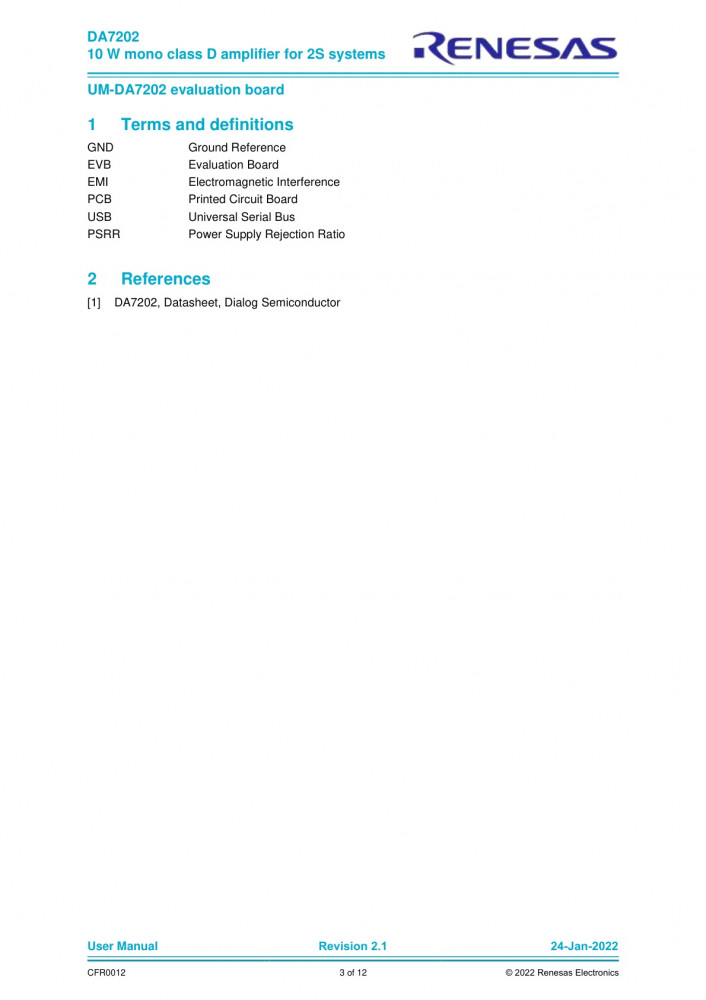 DA7202-EVAL manual page 3