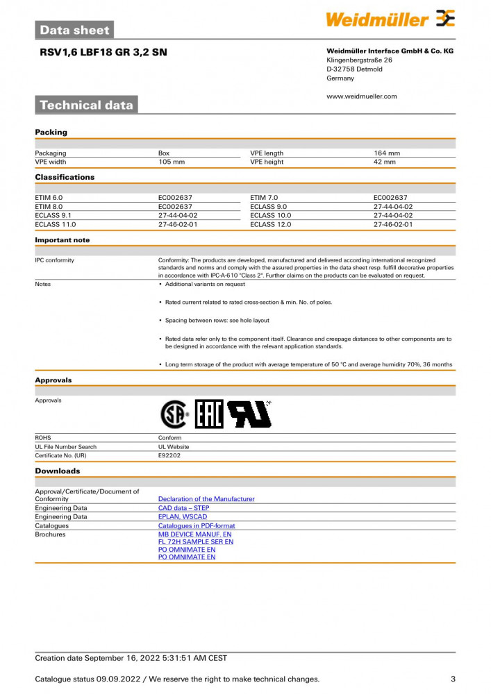 WEIDMULLER 1444700000 technical document page 3
