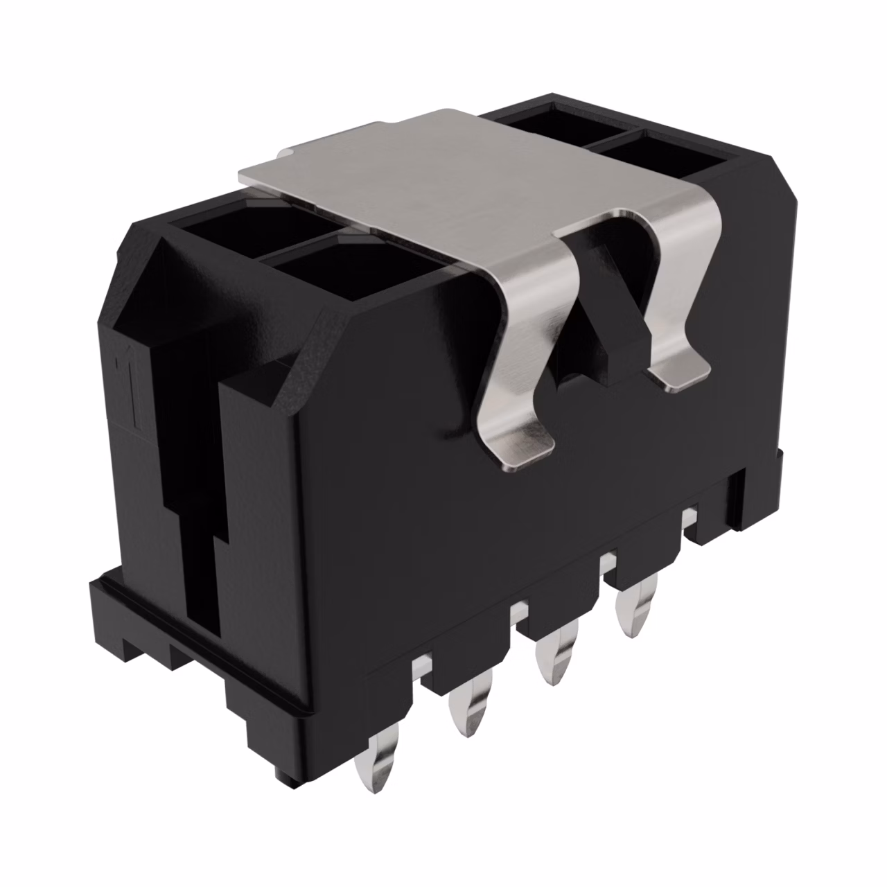 Micro-Fit 3.0 Vertical Header, 3.00mm Pitch, Dual Row, 8 Circuits, with PCB Polarizing Peg, 0.76µm Gold Plating, Glow-Wire Capable, Black, Tape and Reel, with Pick and Place Cap for sale