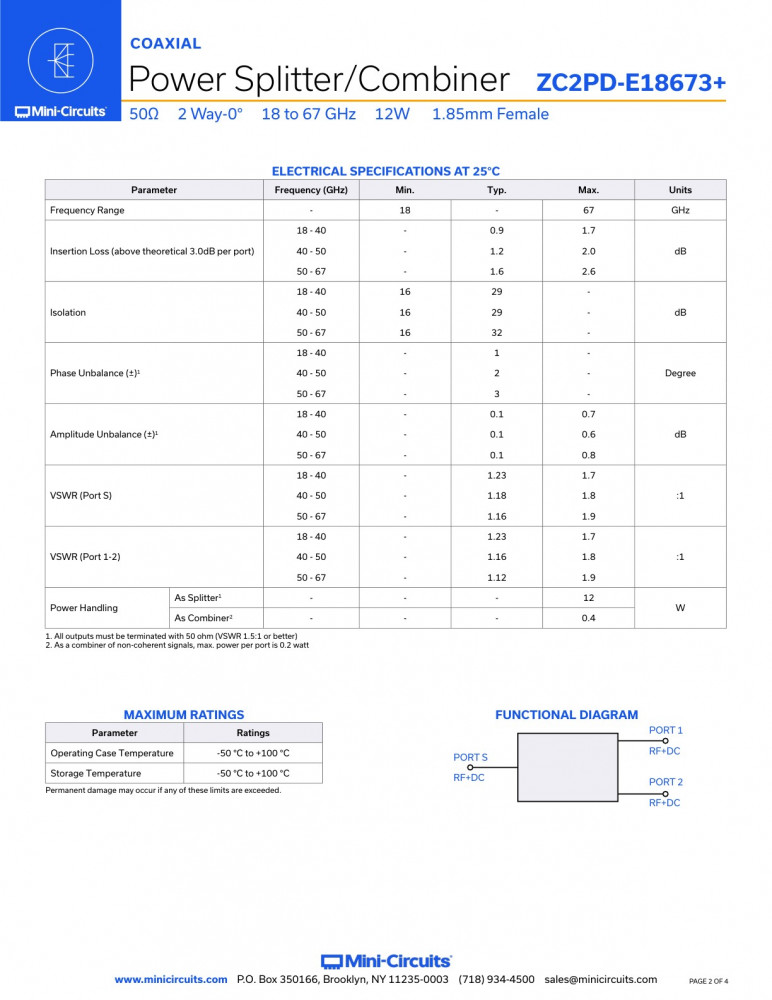 ZC2PD-E18673+ electrical specifications
