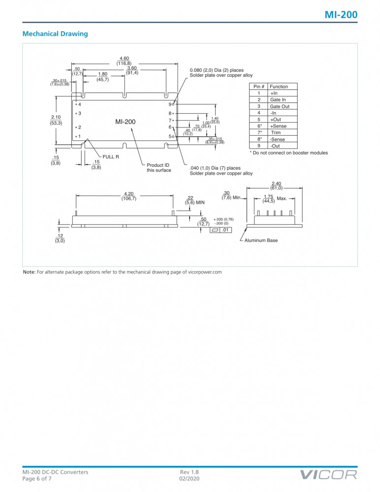 VICOR MI-200 documentation page 6