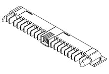 2.00mm, 5.50mm, 7.50mm Pitch EXTreme Ten60Power Right-Angle Plug Assembly with Guide Pins, 4 AC Power Circuits with 1 Void, 25 Signal Circuits, 8 DC Power Circuits