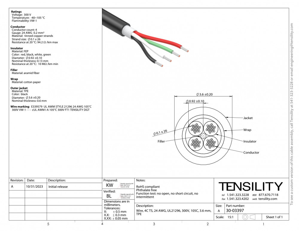 Tensility International 30-03397 product drawing