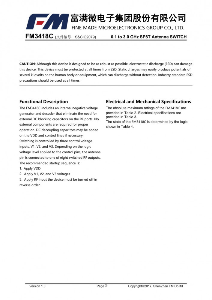 FM3418C datasheet page 3