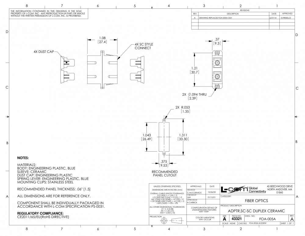 L-com FOA-005A technical document preview