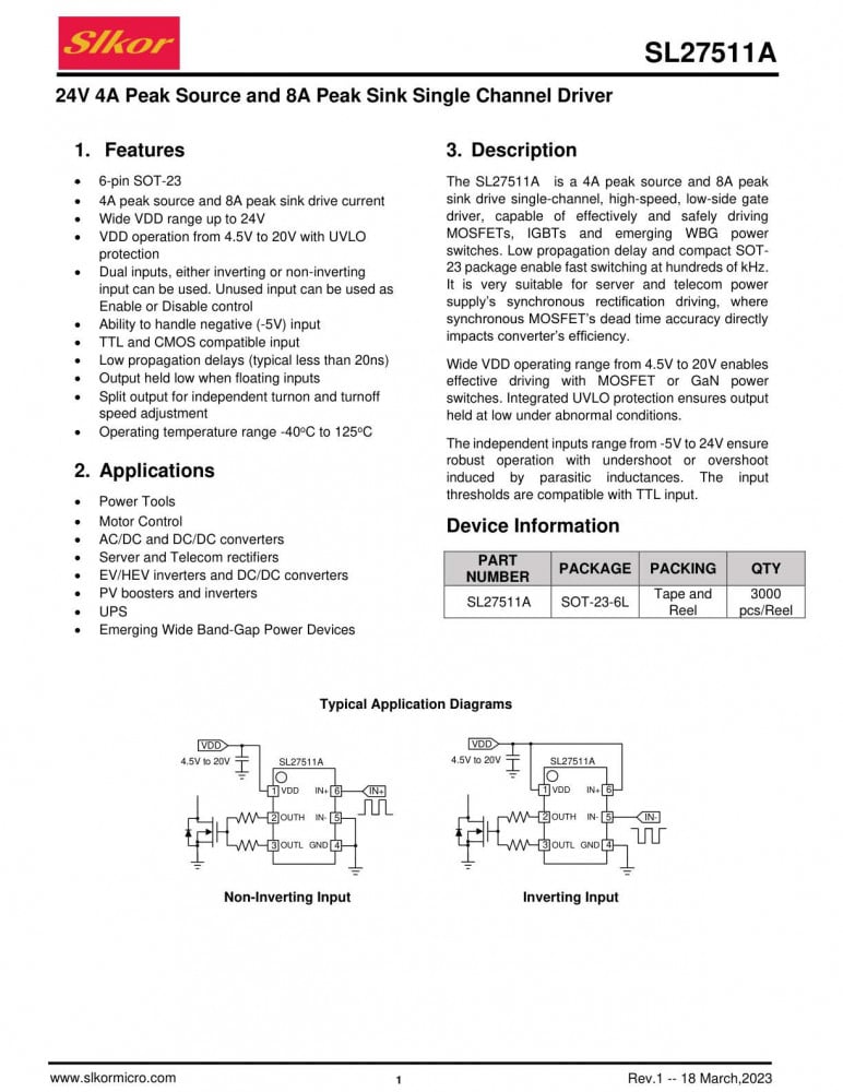 SL27511A datasheet page 1