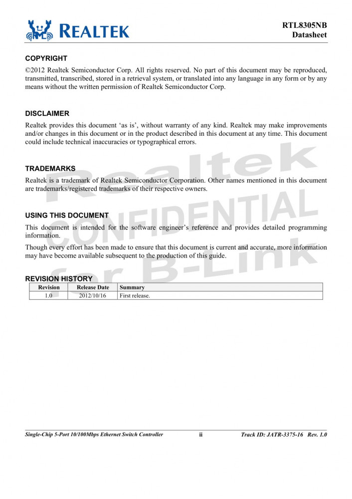 RTL8305NB-CG datasheet page 2