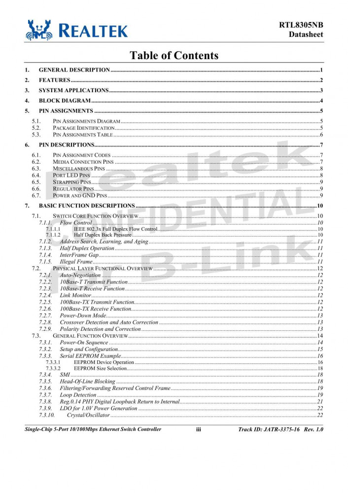 RTL8305NB-CG datasheet page 3