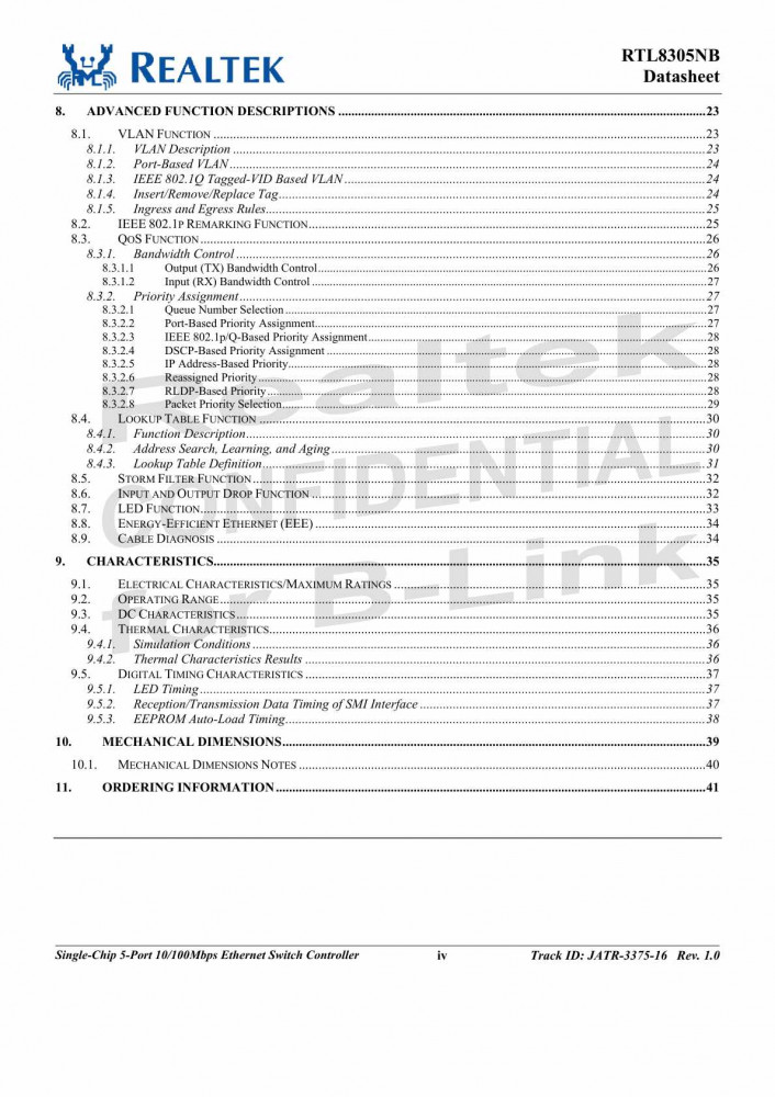 RTL8305NB-CG datasheet page 4