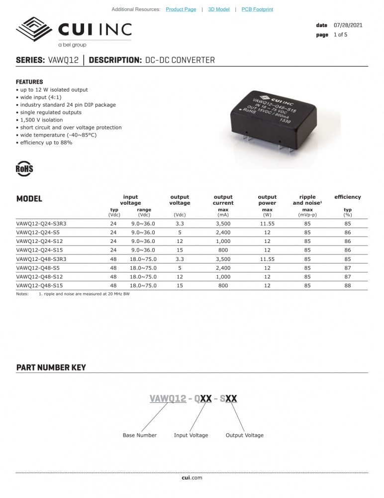VAWQ12 datasheet page 1