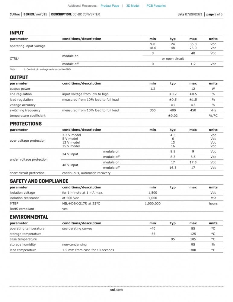VAWQ12 datasheet page 2
