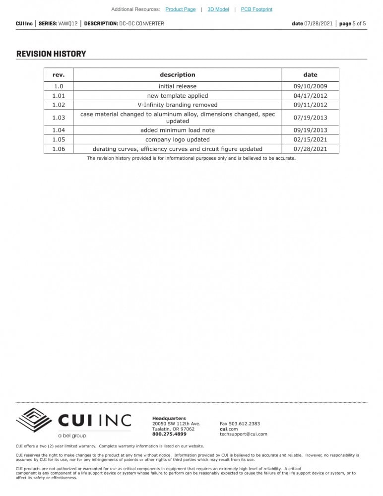 VAWQ12 datasheet page 5