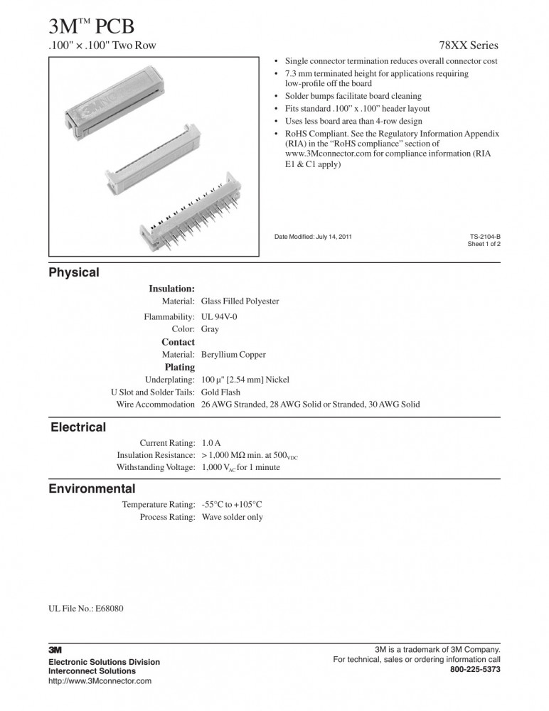 3M 7826-0000PR technical document page 1