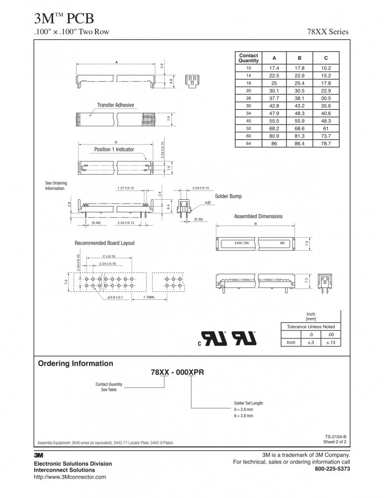 3M 7826-0000PR technical document page 2