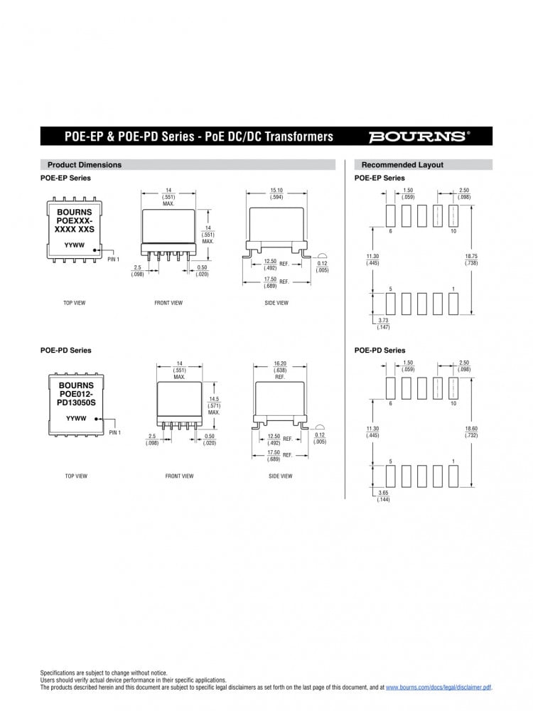 Bourns POE series datasheet page 3