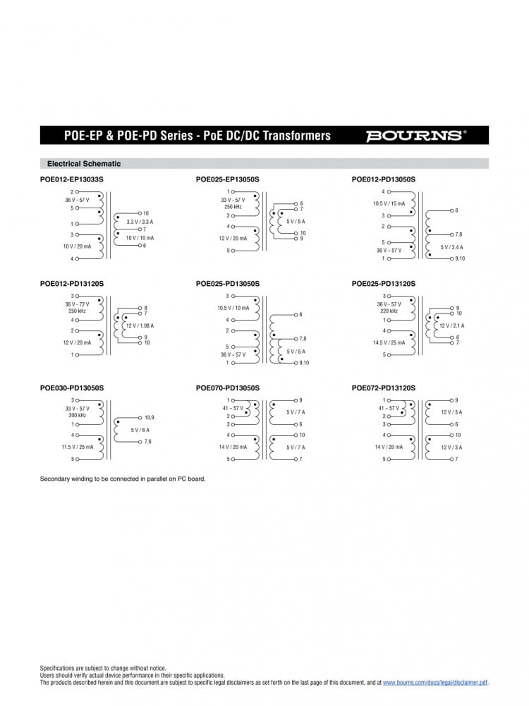 Bourns POE series datasheet page 4