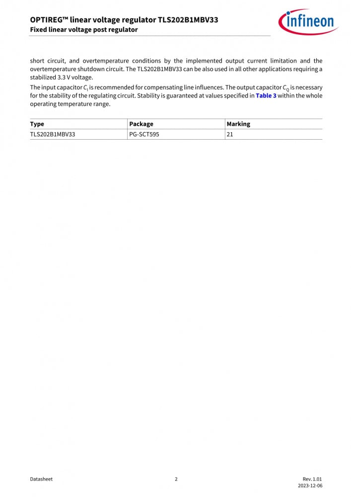 TLS202B1MBV33 datasheet page 2