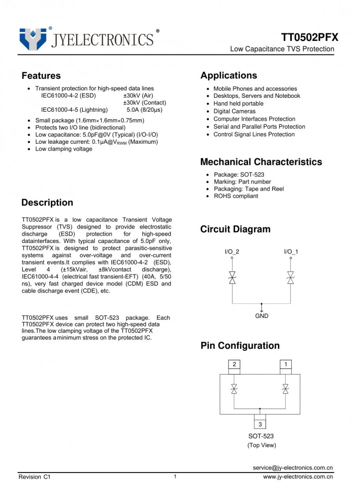 TT0502PFX datasheet page 1