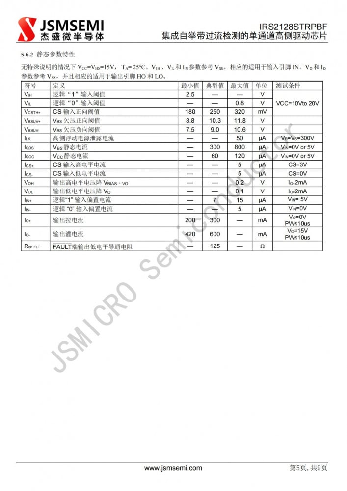 IRS2128STRPBF-JSM datasheet page 5